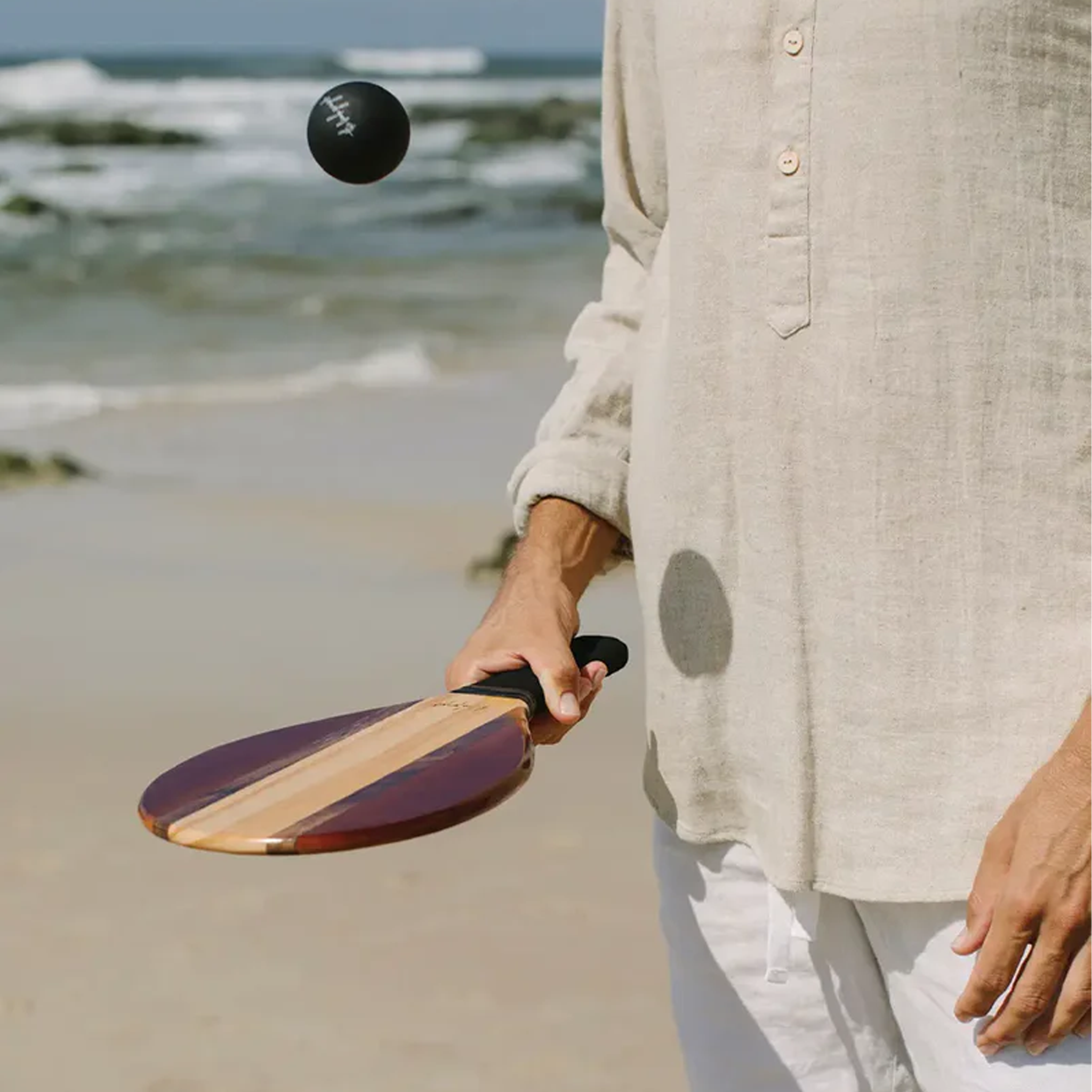 Wooden Paddle Bat & Ball Set – The Gold Parrot